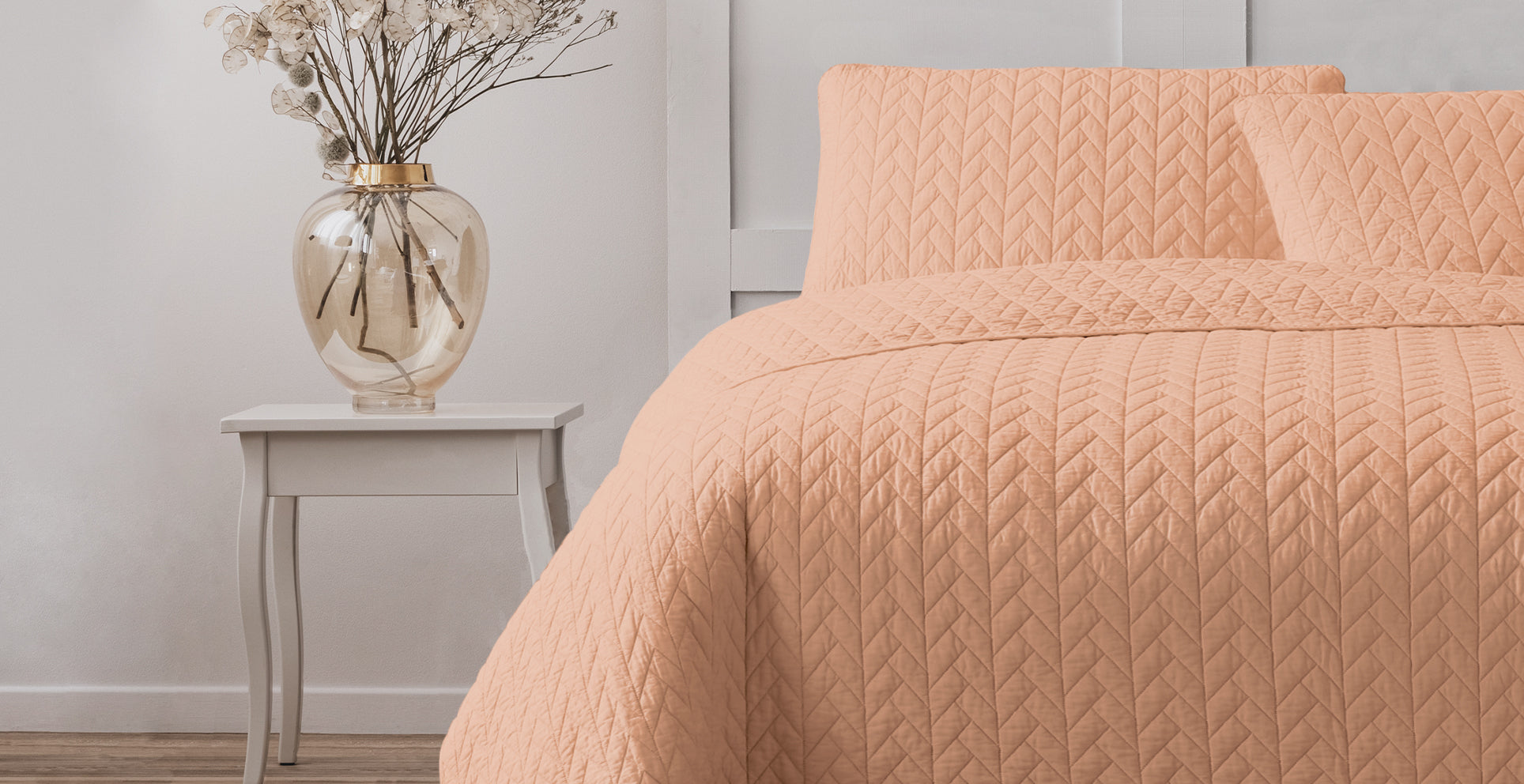 ARDOR BOUDOIR "Maya" QUILTED QUILT COVER SET - PEACH – Big Bedding ...