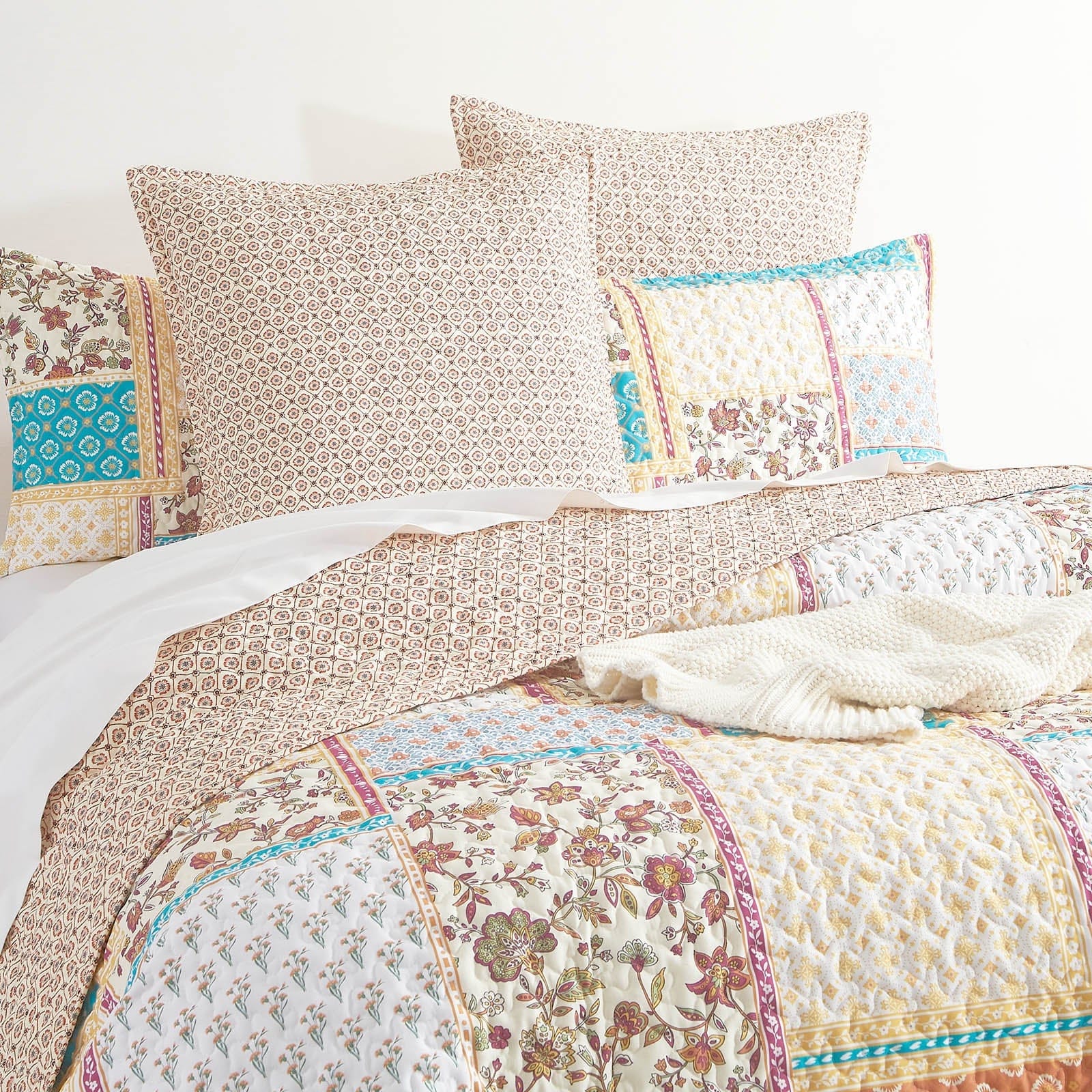 Amber Quilted Reversible Coverlet Set