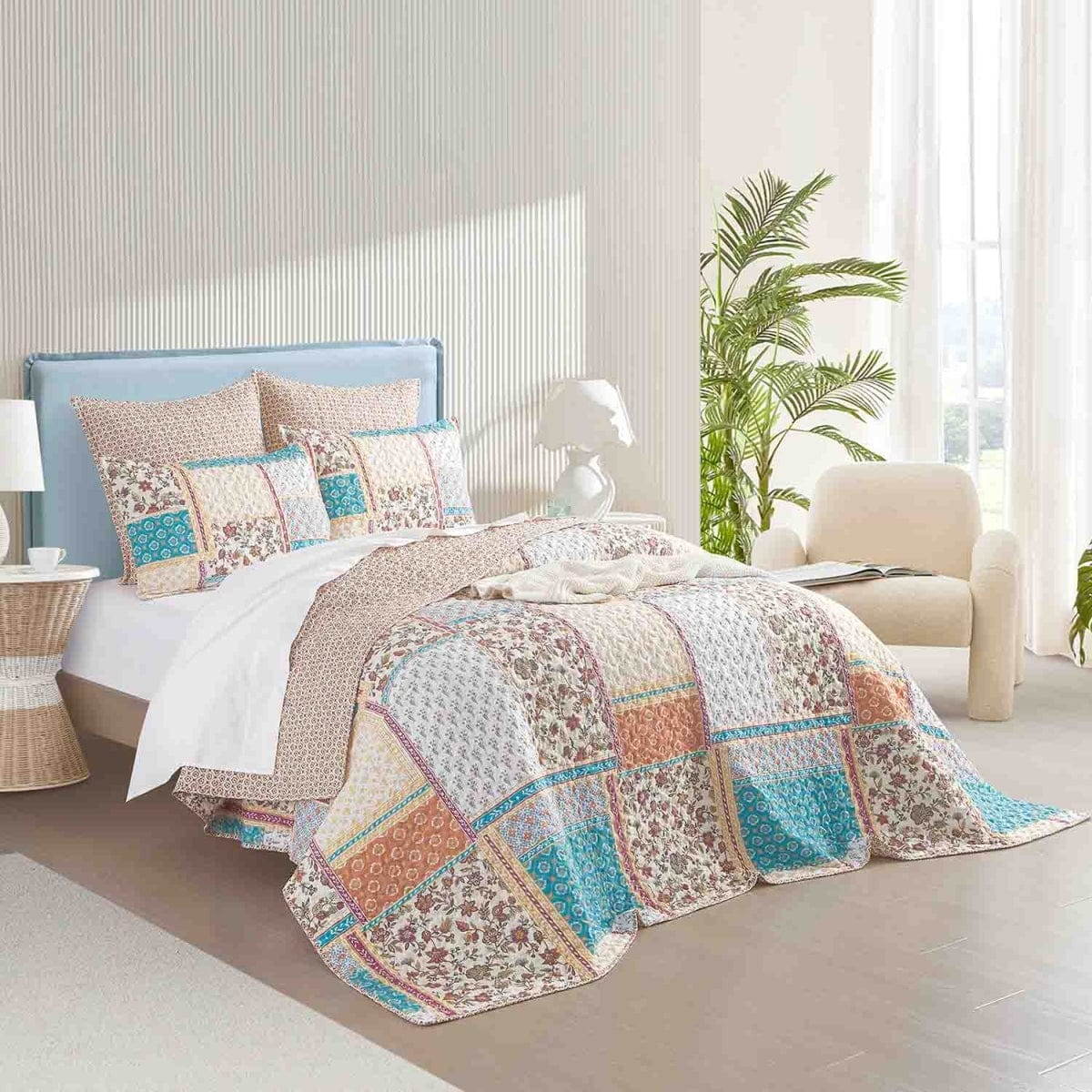 Amber Quilted Reversible Coverlet Set