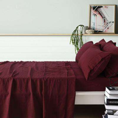 Vintage Design Merlot French 100% Linen Sheet Set – Big Bedding Australia