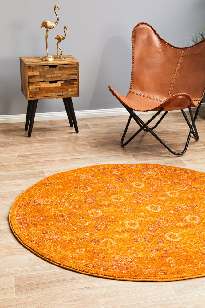 Radiance 444 Burnt Orange Round Rug – Big Bedding Australia