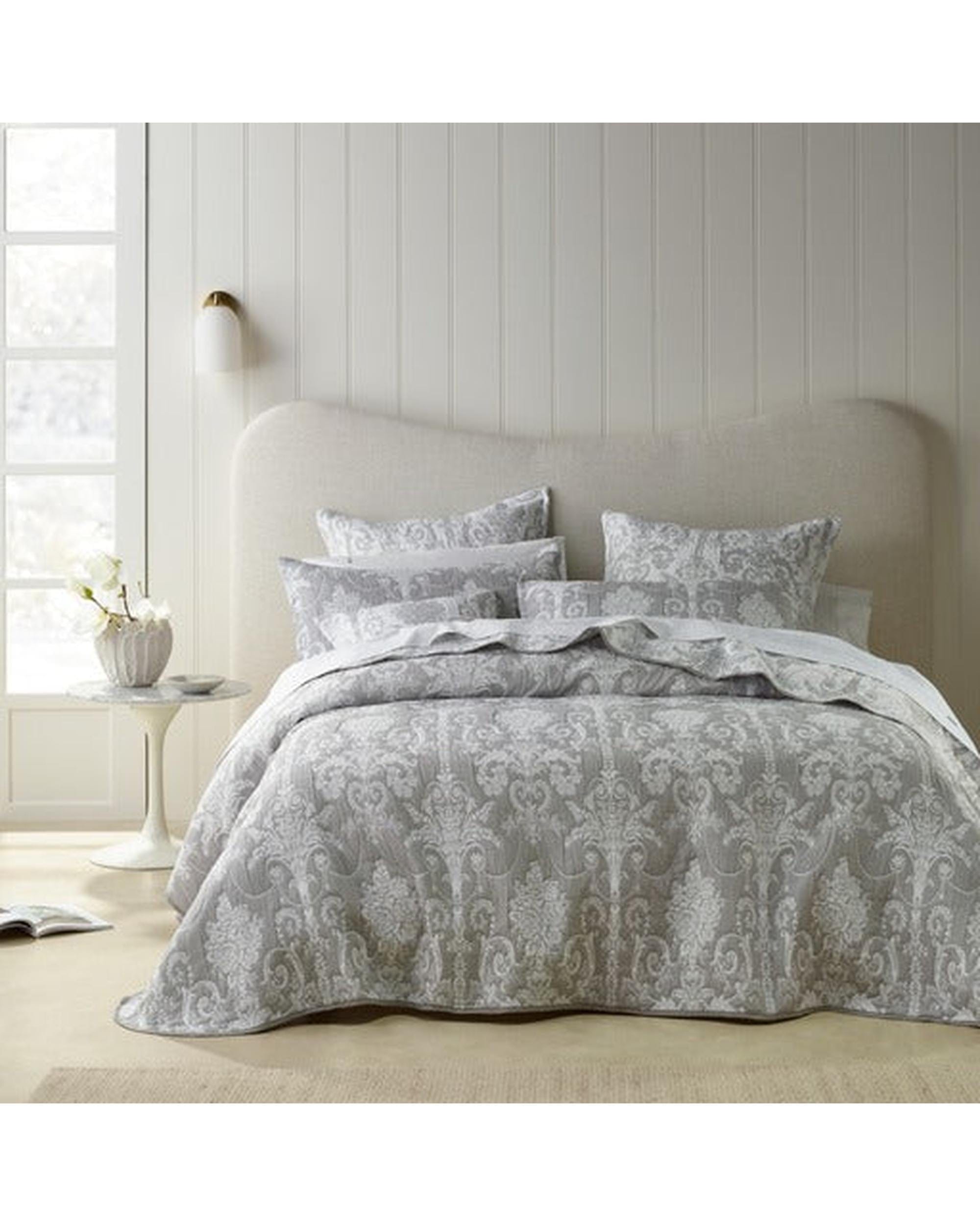 Bianca Bedding Olivia Grey Polyester/Cotton Coverlet Set